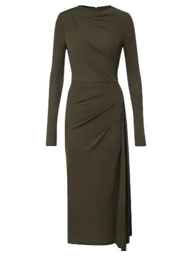 Erdem Draped Jersey Midi Dress - Black