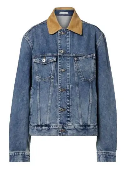 J.W.ANDERSON Corduroy-trimmed Denim Jacket - Blue