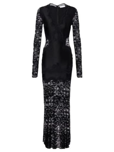 Rabanne Lace-trimmed Jersey Maxi Dress - Black