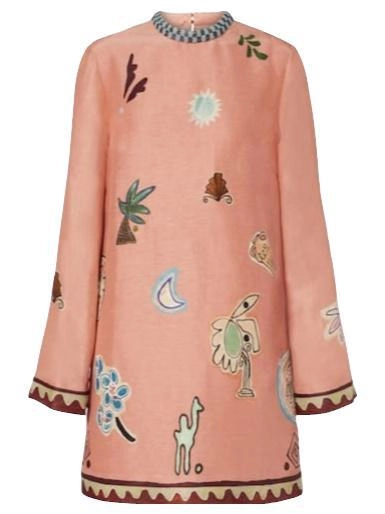 ALEMAIS X Lrnce Laurence Linen And Silk Minidress - Pink