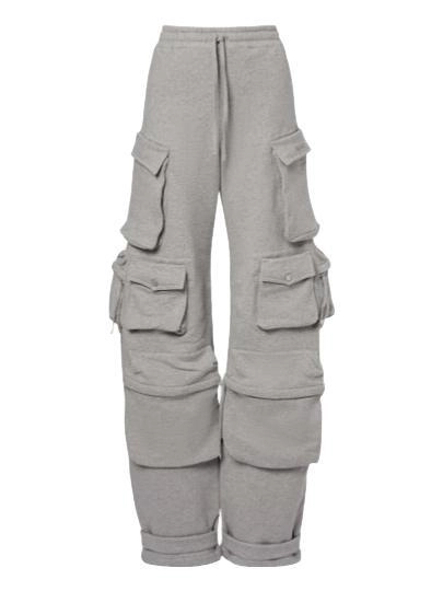 Attico Cotton Jersey Wide-leg Cargo Sweatpants - No