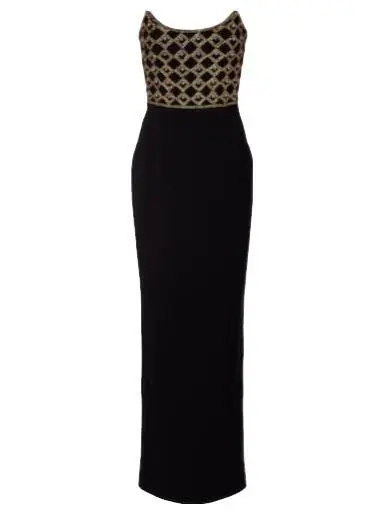 Rebecca Vallance Embellished Corset Gown - Black