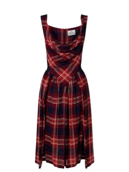VIVIENNE WESTWOOD Sunday Tartan Draped Bustier Dress - Black