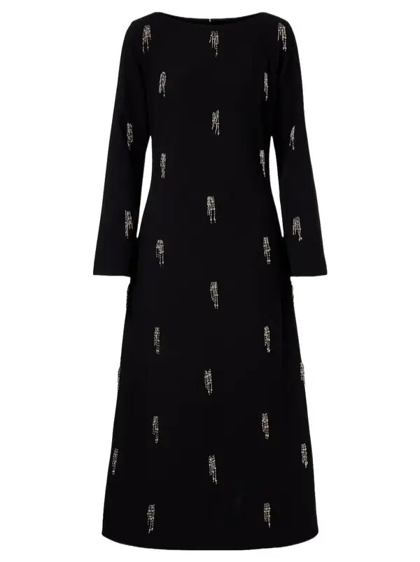 Simkhai Coretta Embellished Crepe Midi Dress - Black