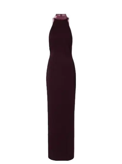 Attico Embellished Satin Gown - Black