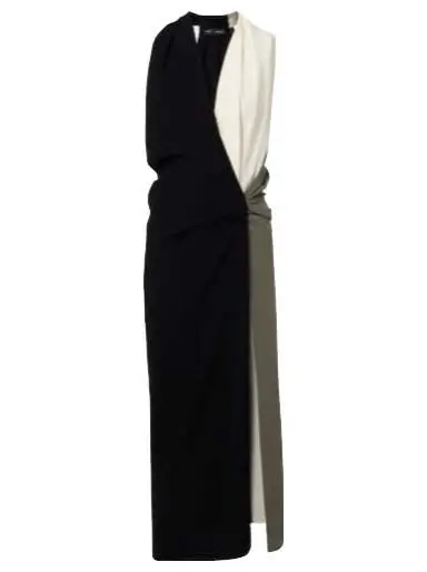 Proenza Schouler Elsa Draped Crêpe Midi Dress - Black