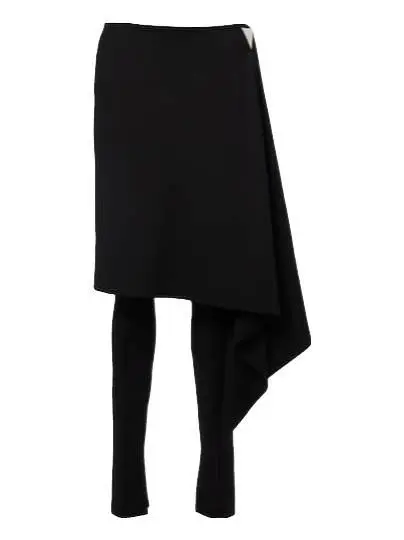 Attico Draped Slim Pants - Black