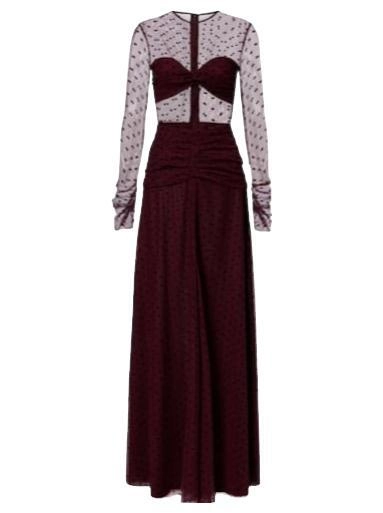 Rebecca Vallance Barbera Point D'esprit Tulle Gown - Brown