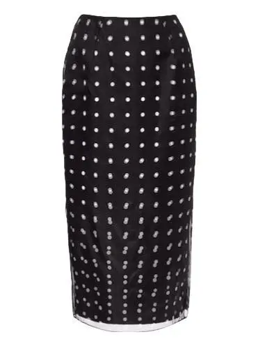EMILIA WICKSTEAD Polka-dot Silk Taffeta Pencil Skirt - Black