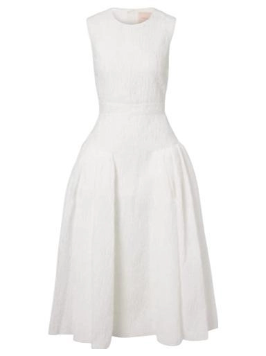 ROKSANDA Aya Textured Cloqué Midi Dress - White