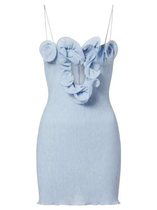 Magda Butrym Ruffled Crêpe Mini Dress - Blue