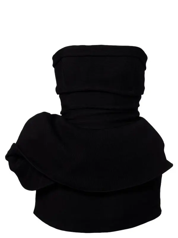 Magda Butrym Asymmetric Peplum Bustier Dress - Black