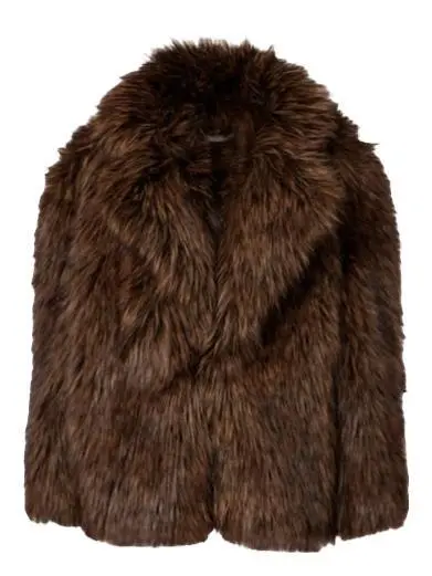 Magda Butrym Long-sleeved Faux Fur Jacket - Brown