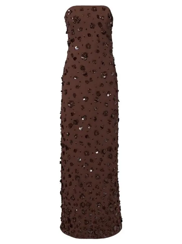 Simkhai Serafina Embellished Bustier Gown - Brown