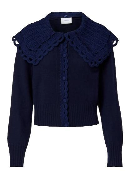 Erdem Crochet-trimmed Wool-blend Cardigan - Black