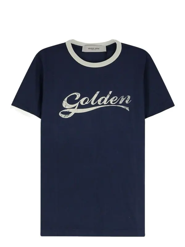 GOLDEN GOOSE Logo Cotton T-shirt - Multicolor