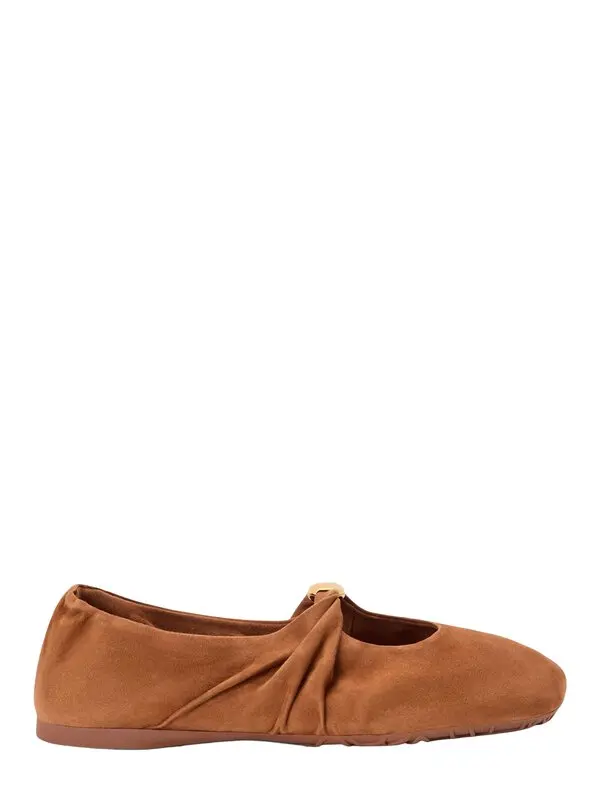 Loewe Suede Pebble Soft Ballet Flats - Brown