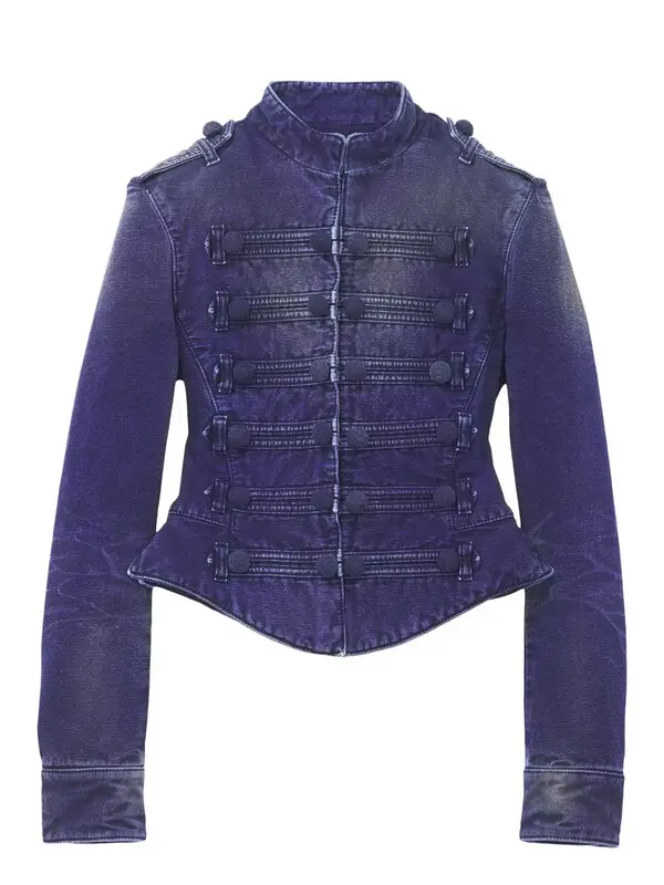 Alexander McQueen Military-inspired Denim Jacket - Blue