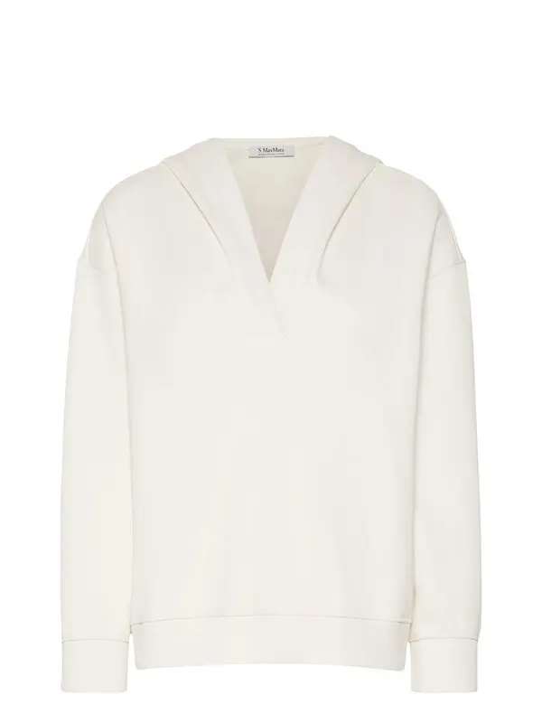 Max Mara Hooded V-neck Sweatshirt - Neutral