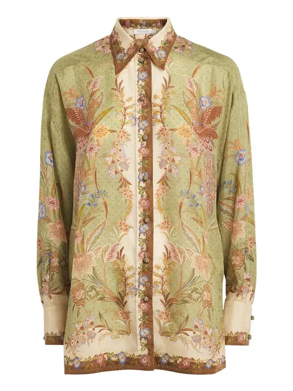Zimmermann Silk Indra Shirt - Green