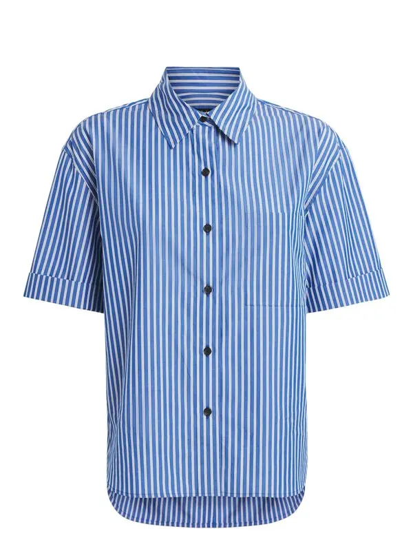 Rag & Bone Cotton Poplin Stripe Connie Shirt - Blue