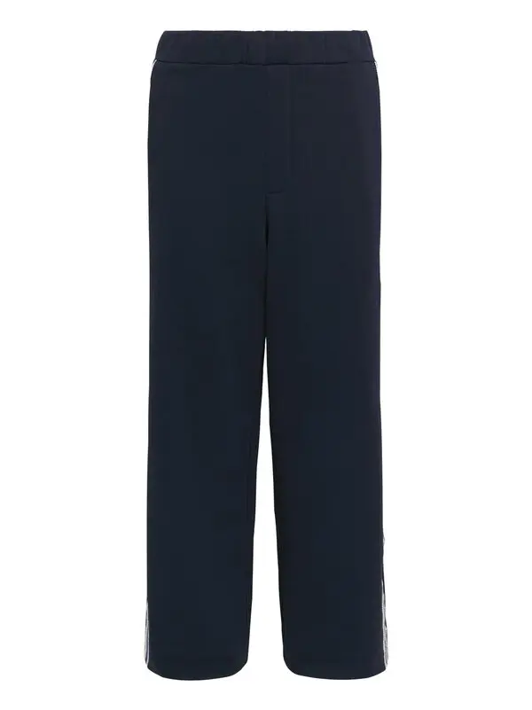 Commas Crochet Stripe Sweatpants - Navy