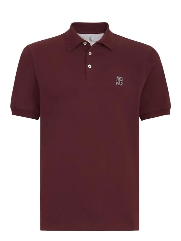 Brunello Cucinelli Cotton Piqué Logo Polo Shirt - Purple