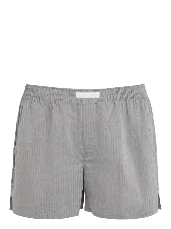 Falke Cotton Herringbone Weave Boxer Shorts - Grey