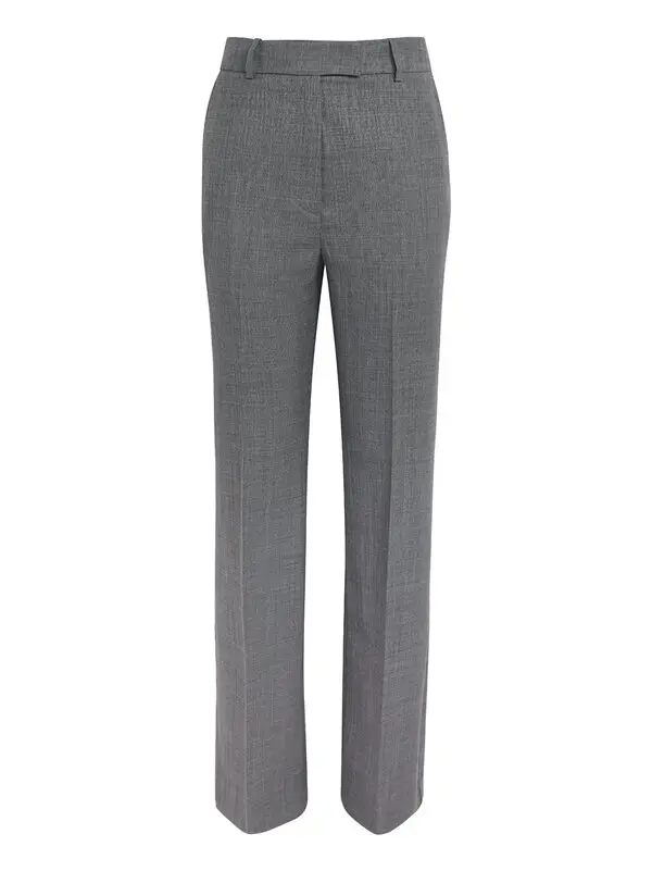 GANNI Wool-blend Straight Trousers - Grey