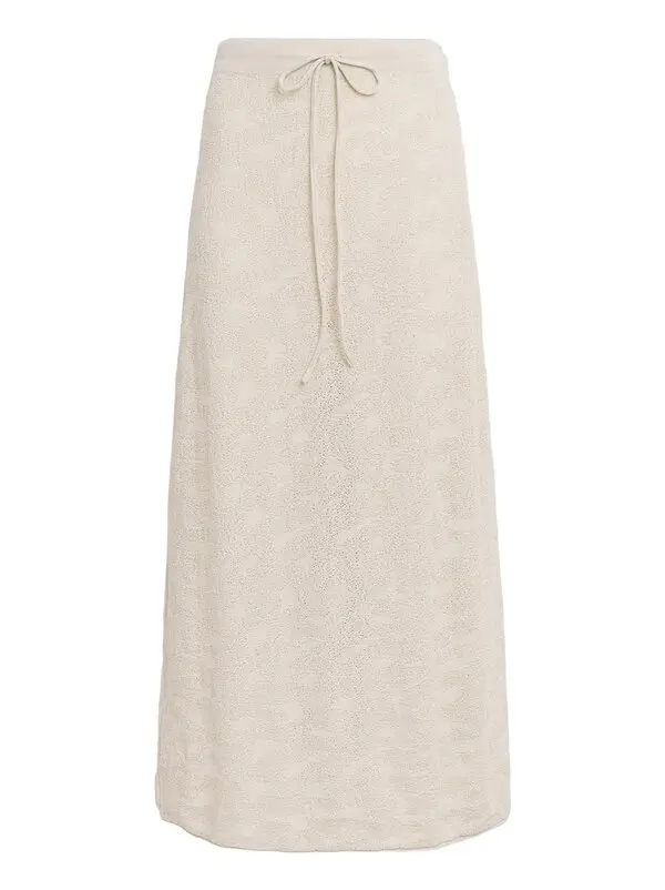 LAUREN MANOOGIAN Pima Cotton Midi Skirt - Beige