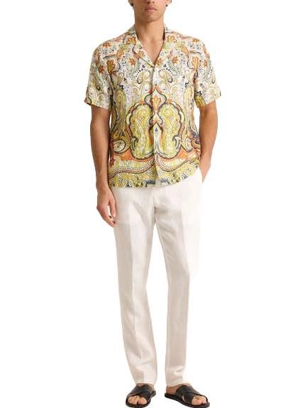 Orlebar Brown Maitan Linen Relaxed Fit Linen Fairground Shirt - Multi/vermillion