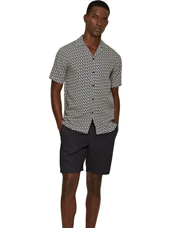 Orlebar Brown Cornell Linen Tailored Fit Shorts - Night Iris