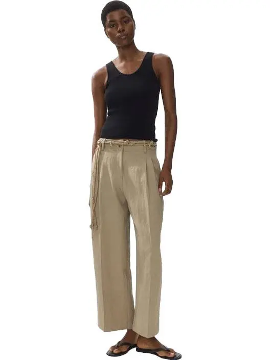 H&m Ankle-length Twill Trousers - Beige