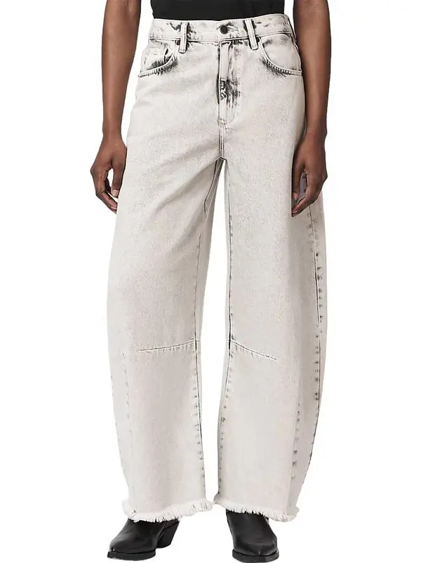 ALLSAINTS Payton Barrel Crop Jeans - Bleached Grey