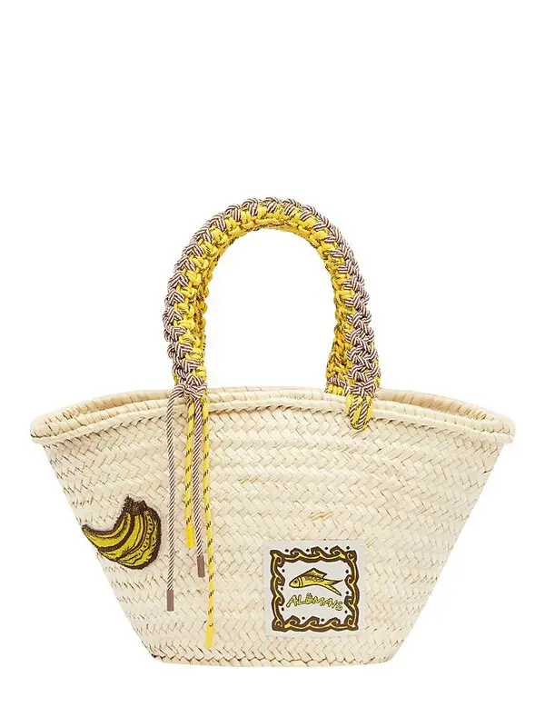 ALEMAIS Midi Macrame Basket Bag - Multi