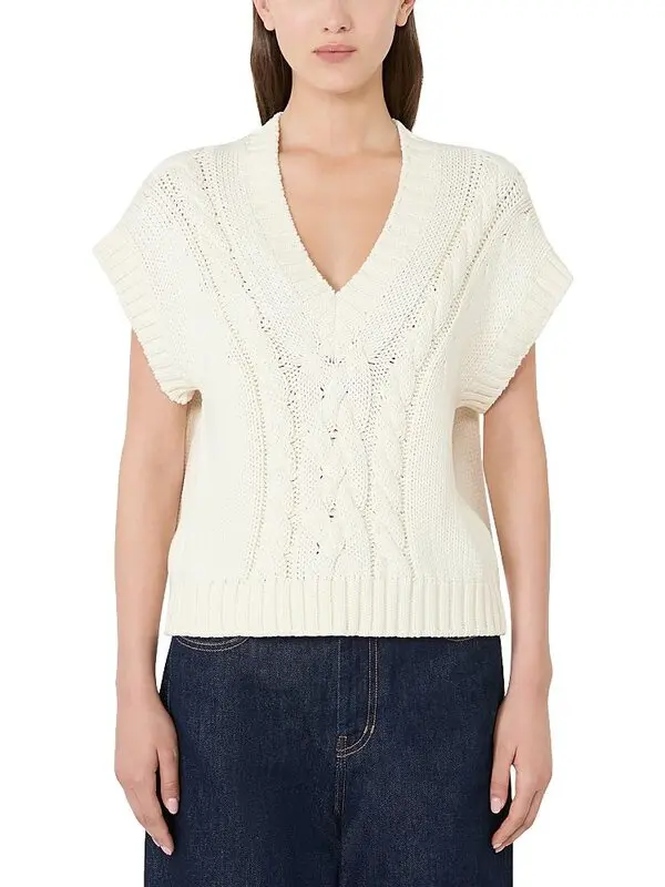 Max Mara Cable Knit Sweater Vest - Ecru