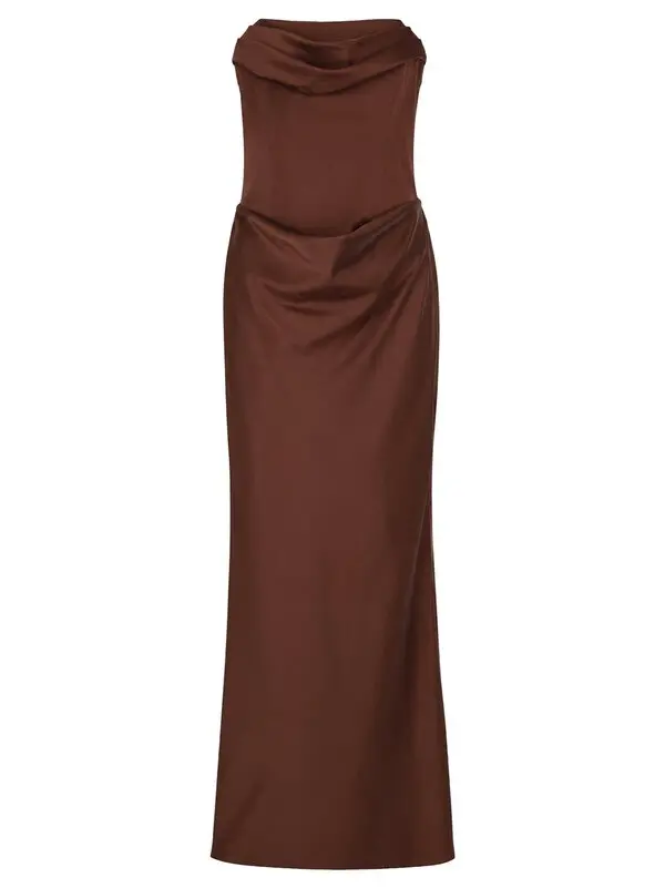 ROTATE BY BIRGER CHRISTENSEN Abito Lungo Con Corpetto - Brown