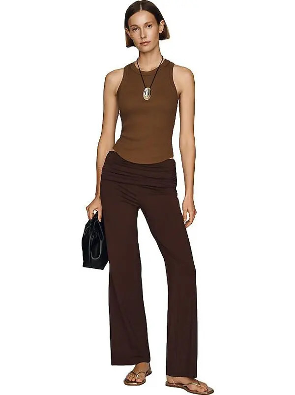 NIA Paolo Pants Straight Leg Trousers - Coffee