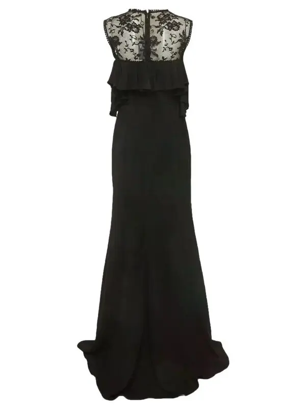 Alexander McQueen Lace Paneled Maxi Dress - Black
