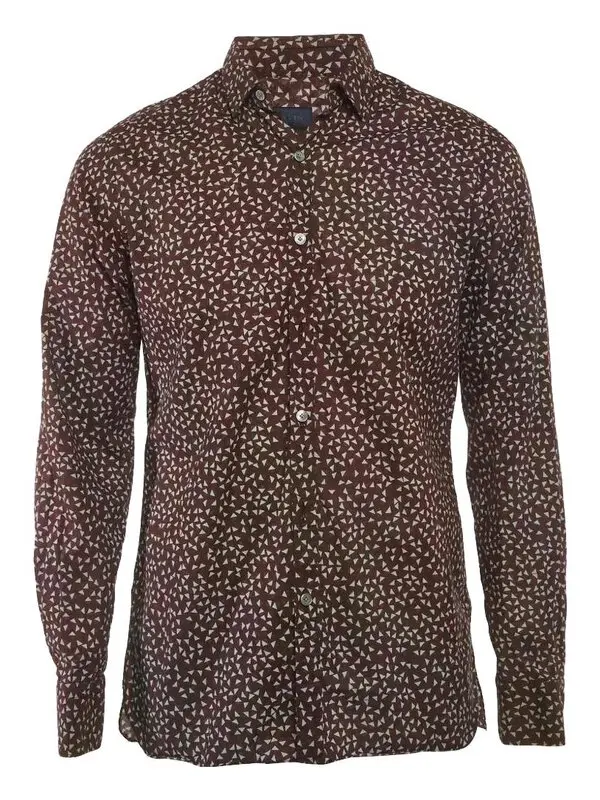 LANVIN Geometric-print Shirt - Red