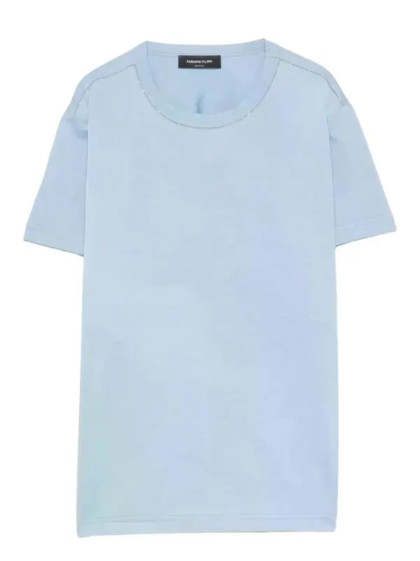 Fabiana Filippi Embellished Crewneck T-shirt - Blue