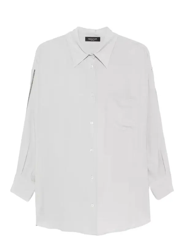 Fabiana Filippi Chain-embellished Long-sleeve Shirt - Grey