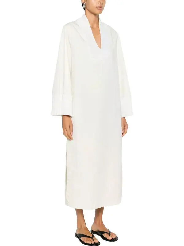 BY MALENE BIRGER Moldoa Ribbed-knit Trim Midi Dress - Neutrals