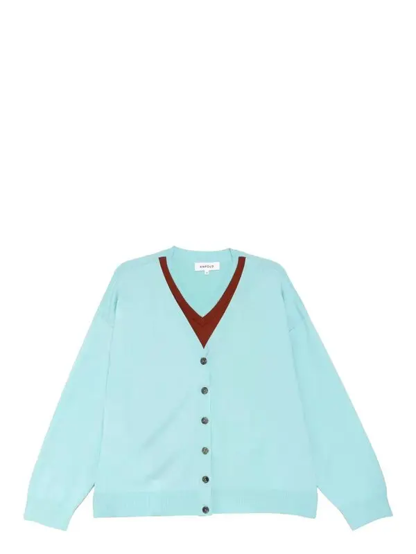 ENFOLD Layered V-neck Sweater - Blue