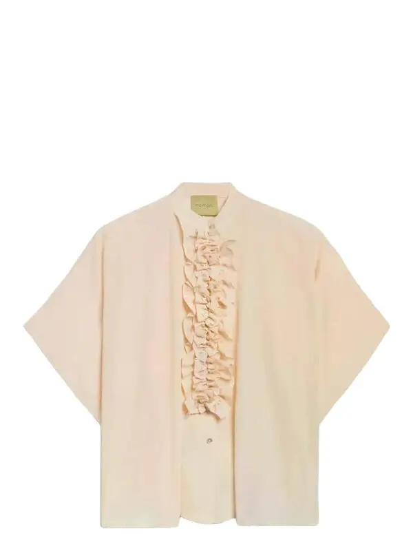 Momoni Cream Crepe Ruffled Shirt - Neutrals