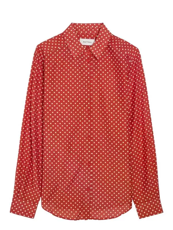Matteau Polka-dot Long Sleeve Shirt - Red