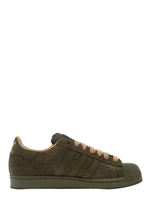 Adidas Superstar Ii Croc-effect Sneakers - Green