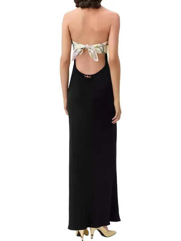 Versace Crêpe Marocain Strapless Gown With Medusa Hardware - Black