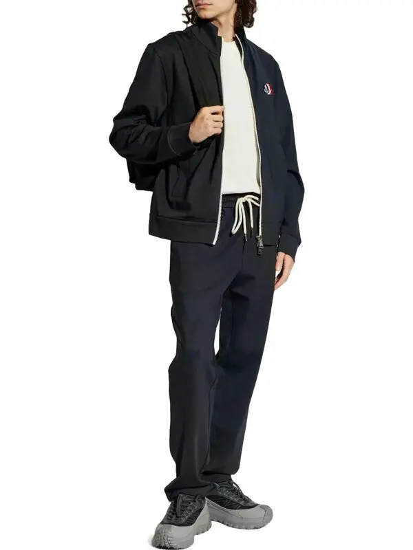 Moncler Logo-patch Zip-up Sweatshirt - Blue