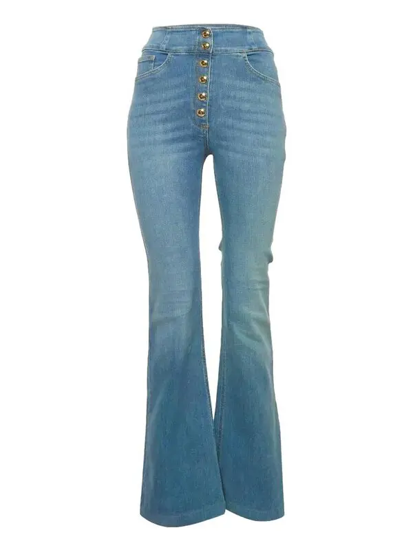 Elisabetta Franchi Buttoned Flared-leg Jeans - Blue